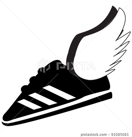 sport shoe with wings icon on white background.... - Stock Illustration ...