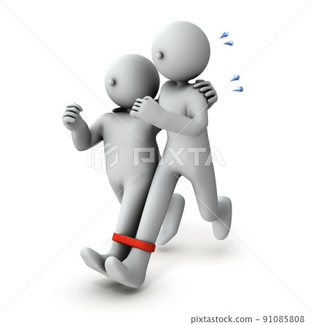 A combination of two people running hard on a... - Stock Illustration ...