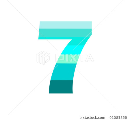 numerical number seven or 7 in multiple colors... - Stock Illustration ...