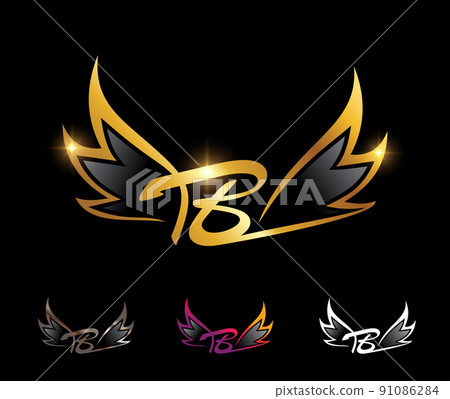 Golden Wings Monogram Logo Initial Letter B - Stock Illustration ...
