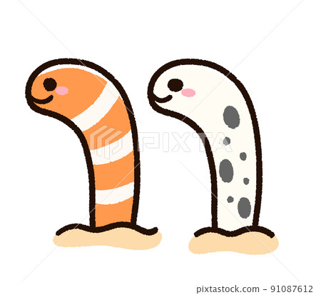 Cute spotted garden eel character - Stock Illustration [91087612] - PIXTA