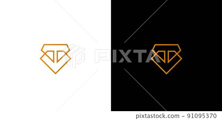 Two Diamond Logo Rustic Distressed Square Logo, Modern Premade Logo,