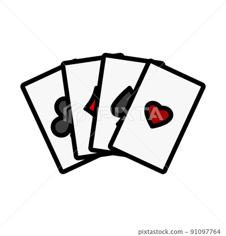 Set Of Four Card Icons - Stock Illustration [91097764] - PIXTA