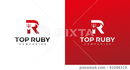 Ruby logo design with R initials is modern and... - Stock Illustration ...