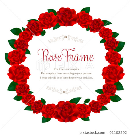 Rose circular frame - Stock Illustration [91102292] - PIXTA
