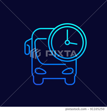 bus schedule line vector icon - Stock Illustration [91105250] - PIXTA
