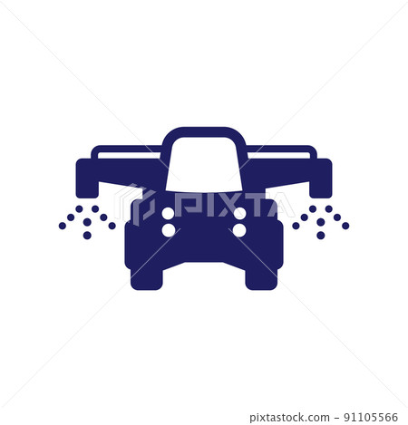 crop sprayer tractor, irrigation icon - Stock Illustration [91105566 ...