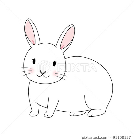 White female rabbit - Stock Illustration [91108137] - PIXTA