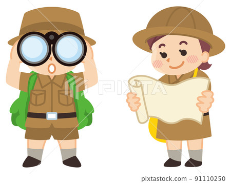 Children of the expedition to search Boy Scout... - Stock Illustration ...