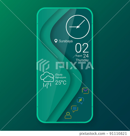 home screen ui design custom modifications... - Stock Illustration ...