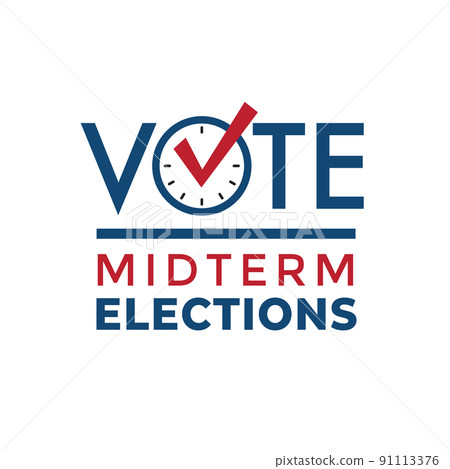 2022 Midterm Elections Design w Red White and... - Stock Illustration ...