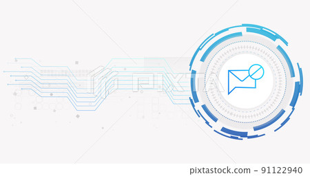 Image of network of connections and envelope on... - Stock Illustration ...