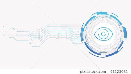 Image of network of connections and eye on... - Stock Illustration ...