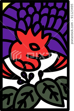 Color mini Hanafuda Shizuru paulownia phoenix... - Stock Illustration ...