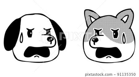 Facial expressions of animals and dogs "Wow" ・... - Stock Illustration ...