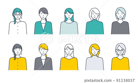 Women icon set - Stock Illustration [91138037] - PIXTA