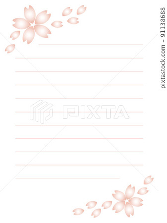 Illustration material: Sakura letter,... - Stock Illustration [91138688 ...