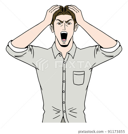 A man shocked by the American comics touch - Stock Illustration ...