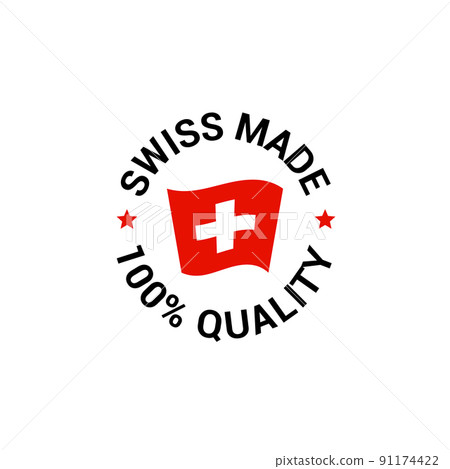 Swiss made product label. Switzerland quality... - Stock Illustration ...