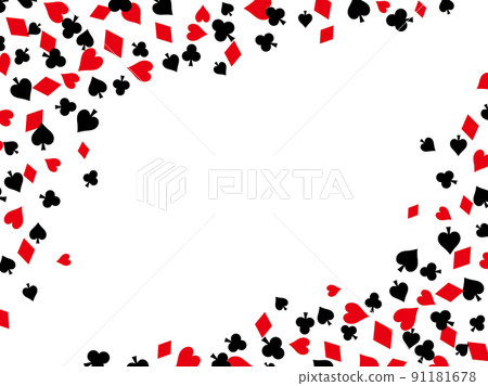 Frame illustration with scattered card symbol... - Stock Illustration ...