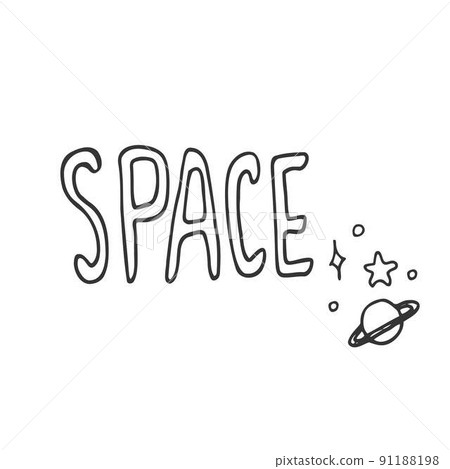 Space lettering, label set. Stylized space... - Stock Illustration ...