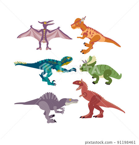 Dinosaurs Objects Set - Stock Illustration [91198461] - PIXTA