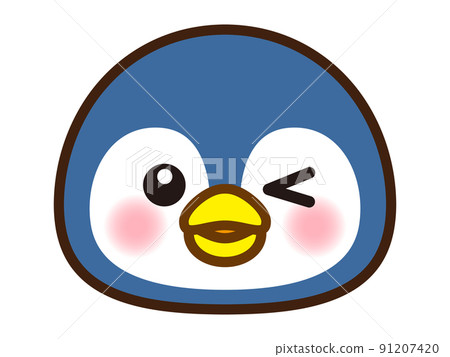 Penguins face icon_wink - Stock Illustration [91207420] - PIXTA