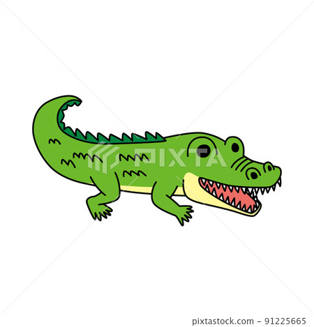 Simple and cute crocodile clip art illustration... - Stock Illustration ...