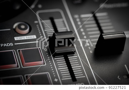 DJ tempo fader on a Digital DJ controller... - Stock Photo [91227521 ...