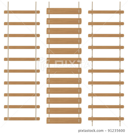 Three rope ladders isolated on a white... - Stock Illustration ...