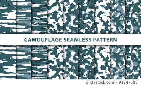 Navy military and army camouflage seamless pattern - Stock Illustration ...