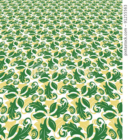 Floral Seamless Vector Pattern With Leaves - Stock Illustration ...