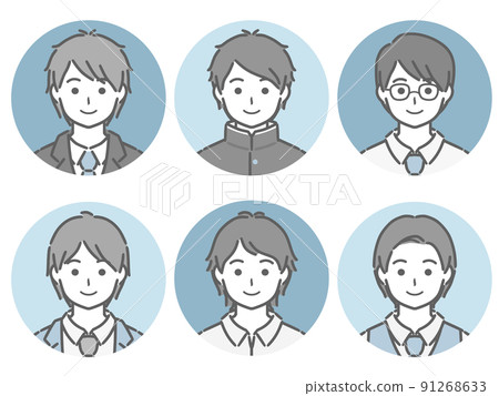 Male student circle icon set - Stock Illustration [91268633] - PIXTA