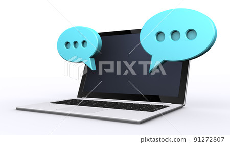Comment symbol and conversation image of laptop... - Stock Illustration ...
