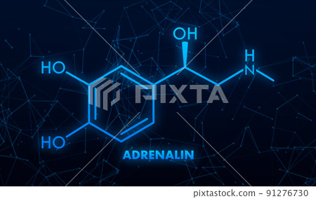 Adrenaline or adrenalin, epinephrine... - Stock Illustration [91276730 ...