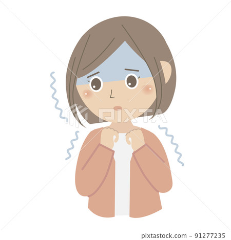 Frightened and trembling woman - Stock Illustration [91277235] - PIXTA