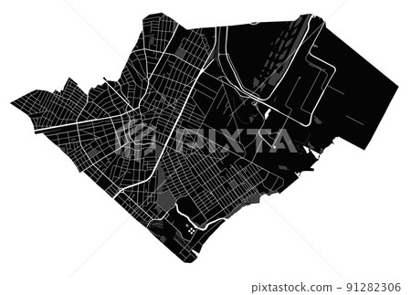 Elizabeth map. Detailed black map of Elizabeth... - Stock Illustration ...