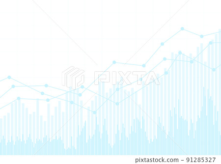 Blue stock market or financial chart with...-插圖素材 [91285327] - PIXTA圖庫