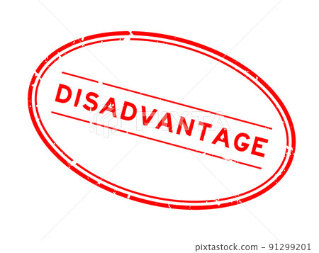 Grunge red disadvantage word rubber seal stamp... - Stock Illustration ...