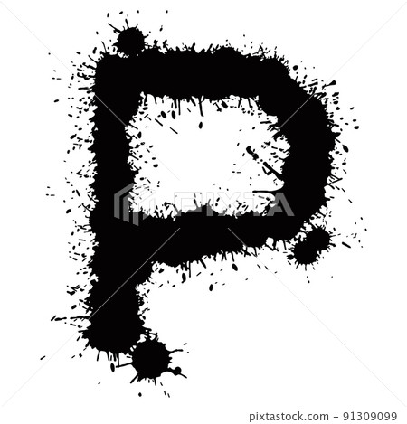 Black ink blots letter isolated on white... - Stock Illustration ...