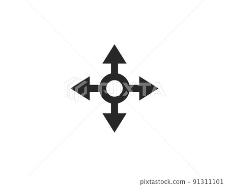 Arrow, four way, direction icon. Vector... - Stock Illustration ...