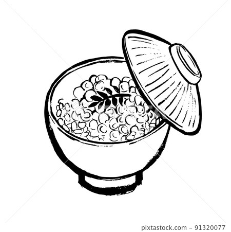 Simple illustration sumi-e pen drawing salmon... - Stock Illustration ...