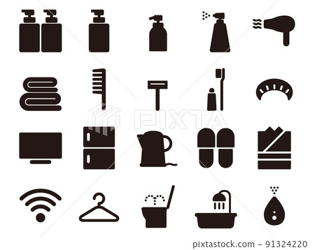 Hotel amenity icon set_monochrome - Stock Illustration [91324220] - PIXTA