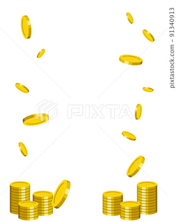 Gold coin frame material (portrait) - Stock Illustration [91340913] - PIXTA