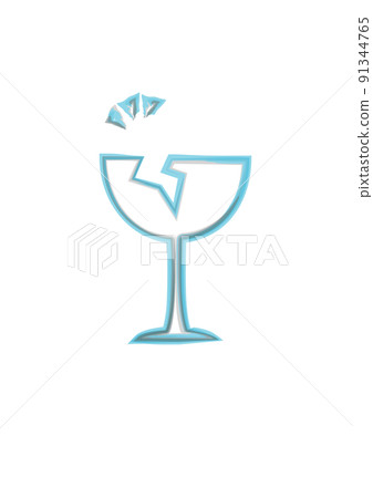Icon Travel Glass Breaking Color Handwriting - Stock Illustration ...