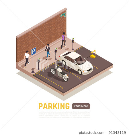 Parking Isometric Element - Stock Illustration [91348119] - PIXTA