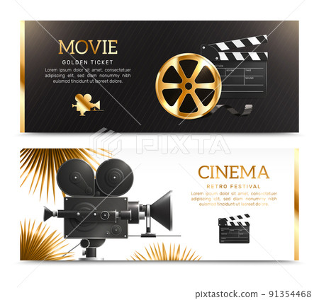 Cinema Movie Horizontal Banners - Stock Illustration [91354468] - PIXTA