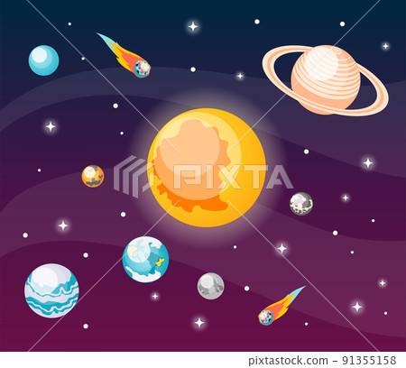 Astronomy Space Isometric Composition - Stock Illustration [91355158 ...