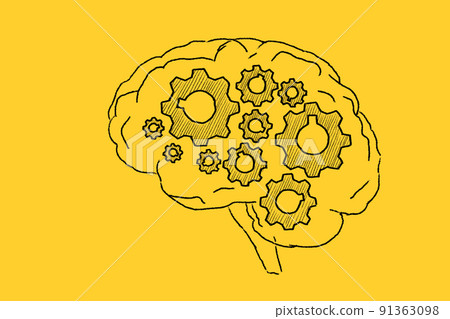 Brain with gears - Stock Illustration [91363098] - PIXTA
