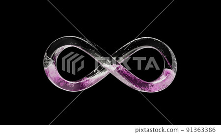 3d render Glass infinity inside pink liquid... - Stock Illustration ...